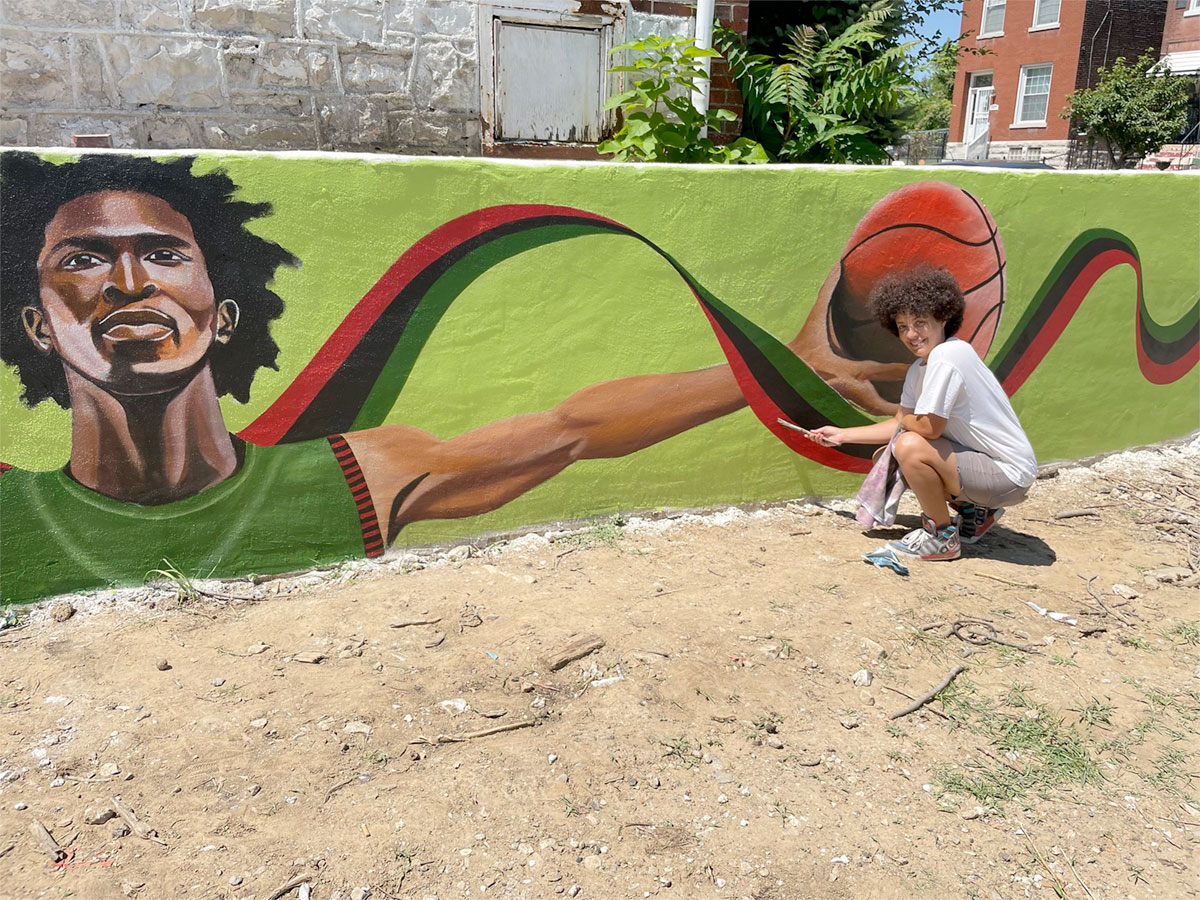 Murals at the Community Garden and Basketball Court - Black Power Blueprint